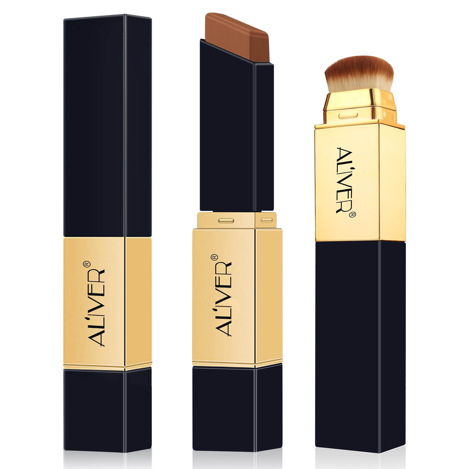 ALIVER 2 IN 1 Design Foundation & Brush, Double Head Foundation Make Up ...