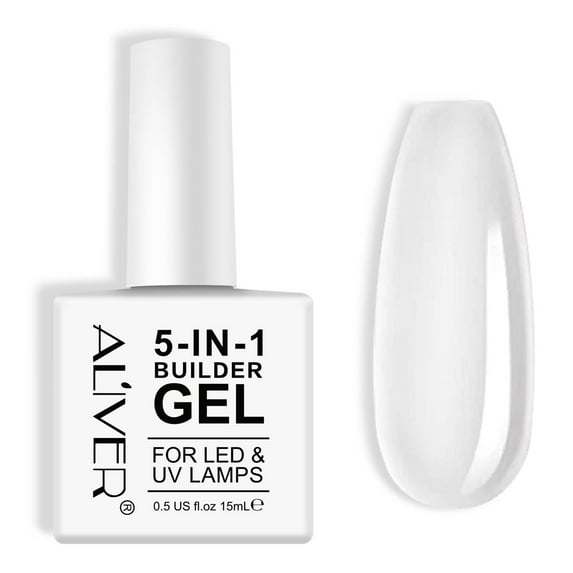 ALIVER Builder-Gel For Nails, 5-IN-1 Builder-Gel Nail Strengthener UV ...