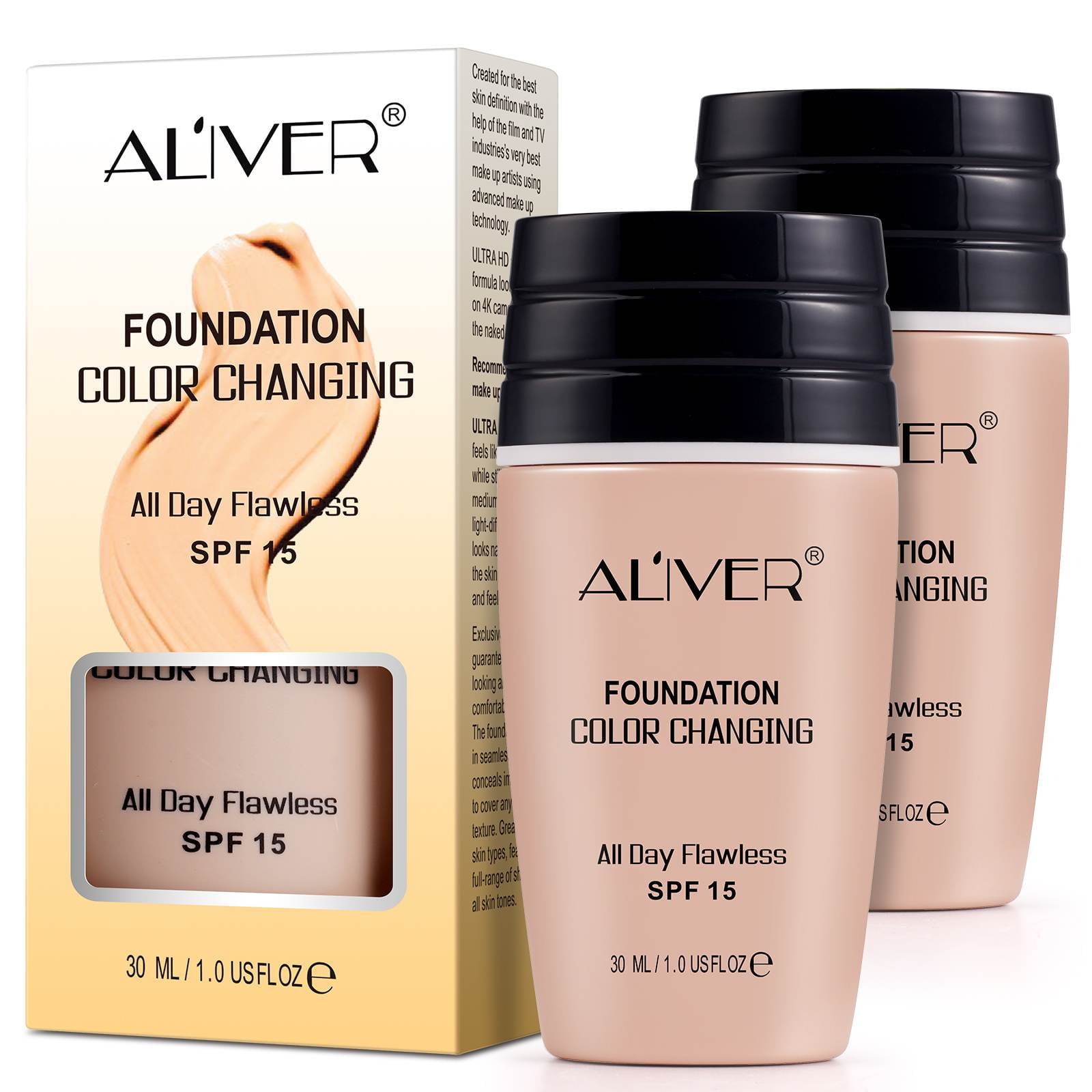 ALIVER Colour Changing Foundation - Flawless Coverage, Lightweight ...