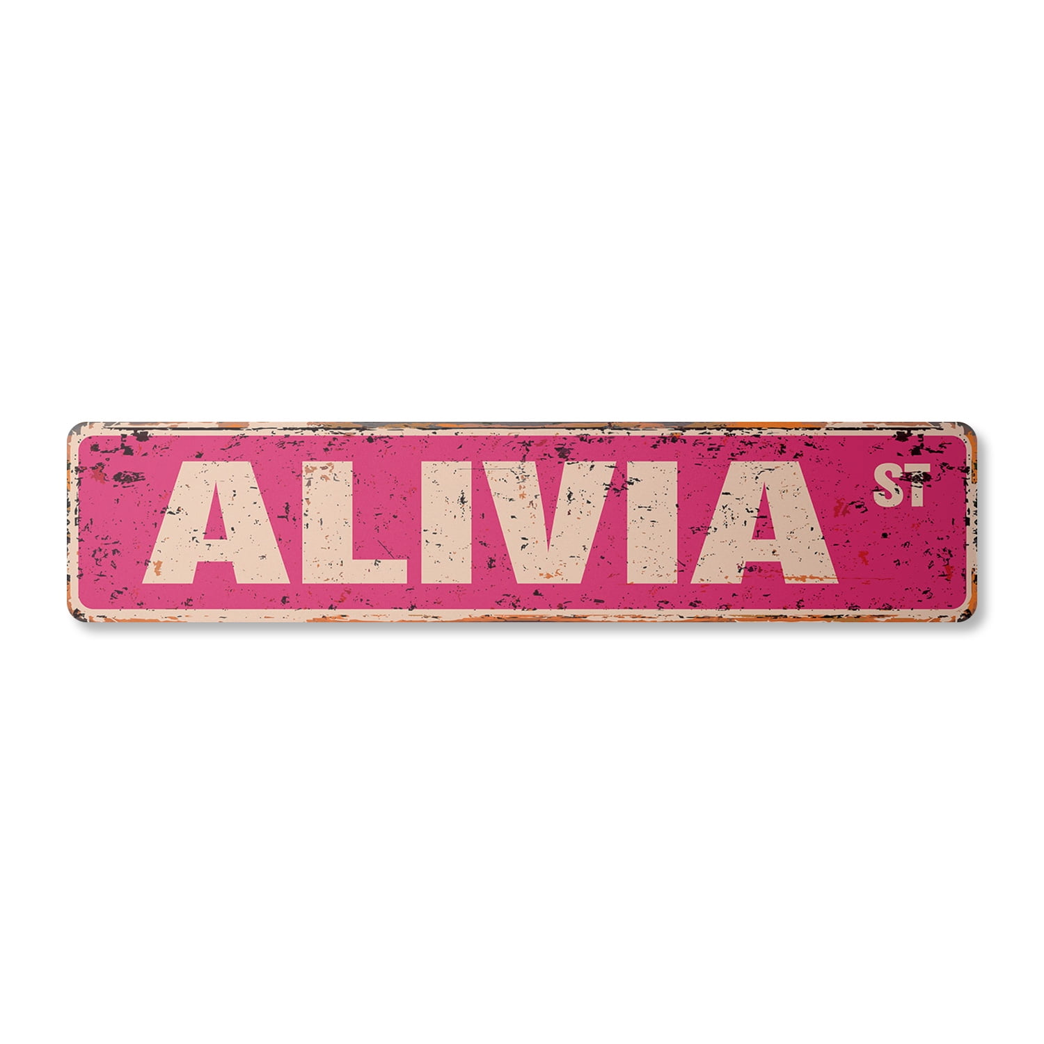 ALIVIA Vintage Plastic Street Sign Childrens Name Room Sign | Indoor ...