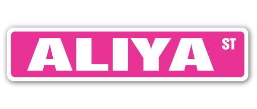 ALIYA Street Sign Childrens Name Room Sign | Indoor/Outdoor | 18" Wide ...
