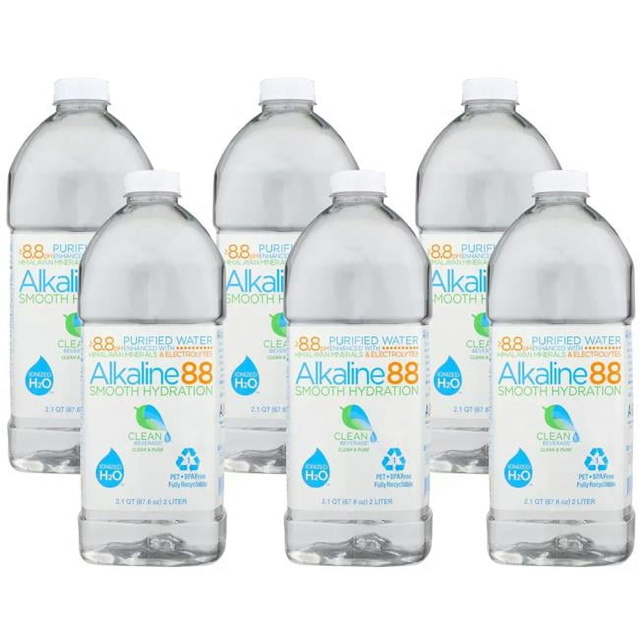 Alkaline88 Bottled Drinking Water, 2 Liter Purified Water - Pack of 6 ...