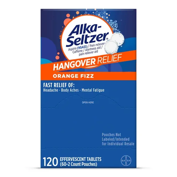 ALKA-SELTZER HANGOVER RELIEF EFFERVESCENT Tablets 120ct. HSA/FSA ...
