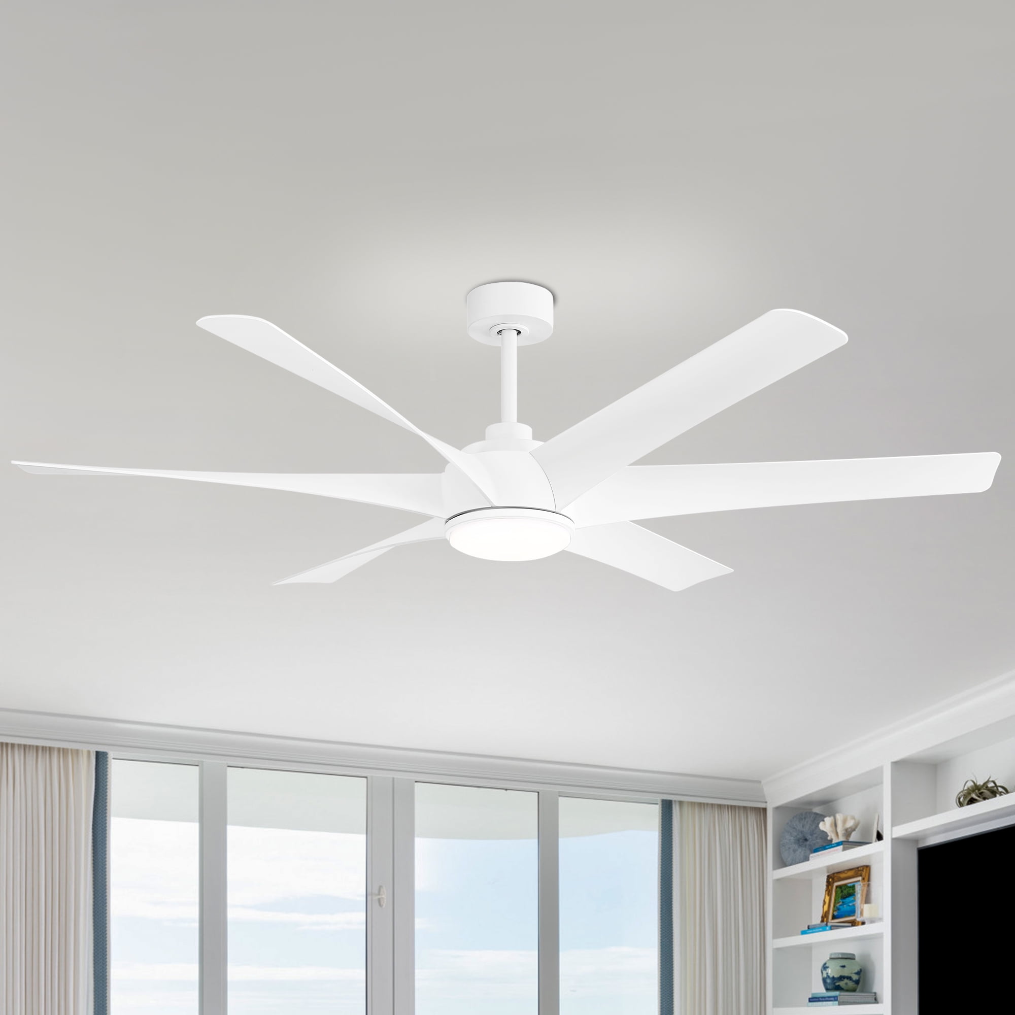 ALKAFY 65 Inch Ceiling Fan with Lights and Remote, Reversible DC Motor ...