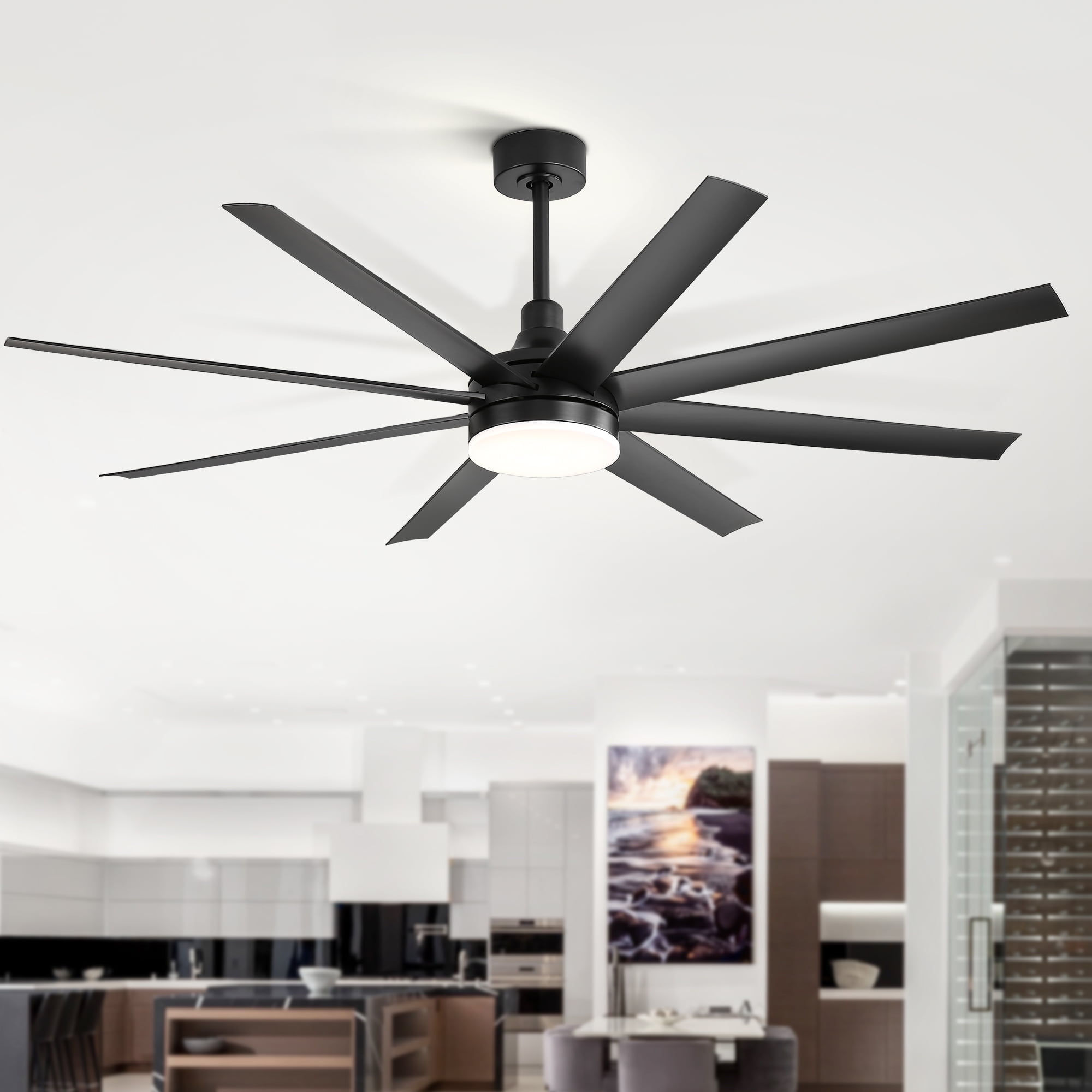 ALKAFY 65 Inch Smart Ceiling Fan with LED Light Kit & Remote Control ...