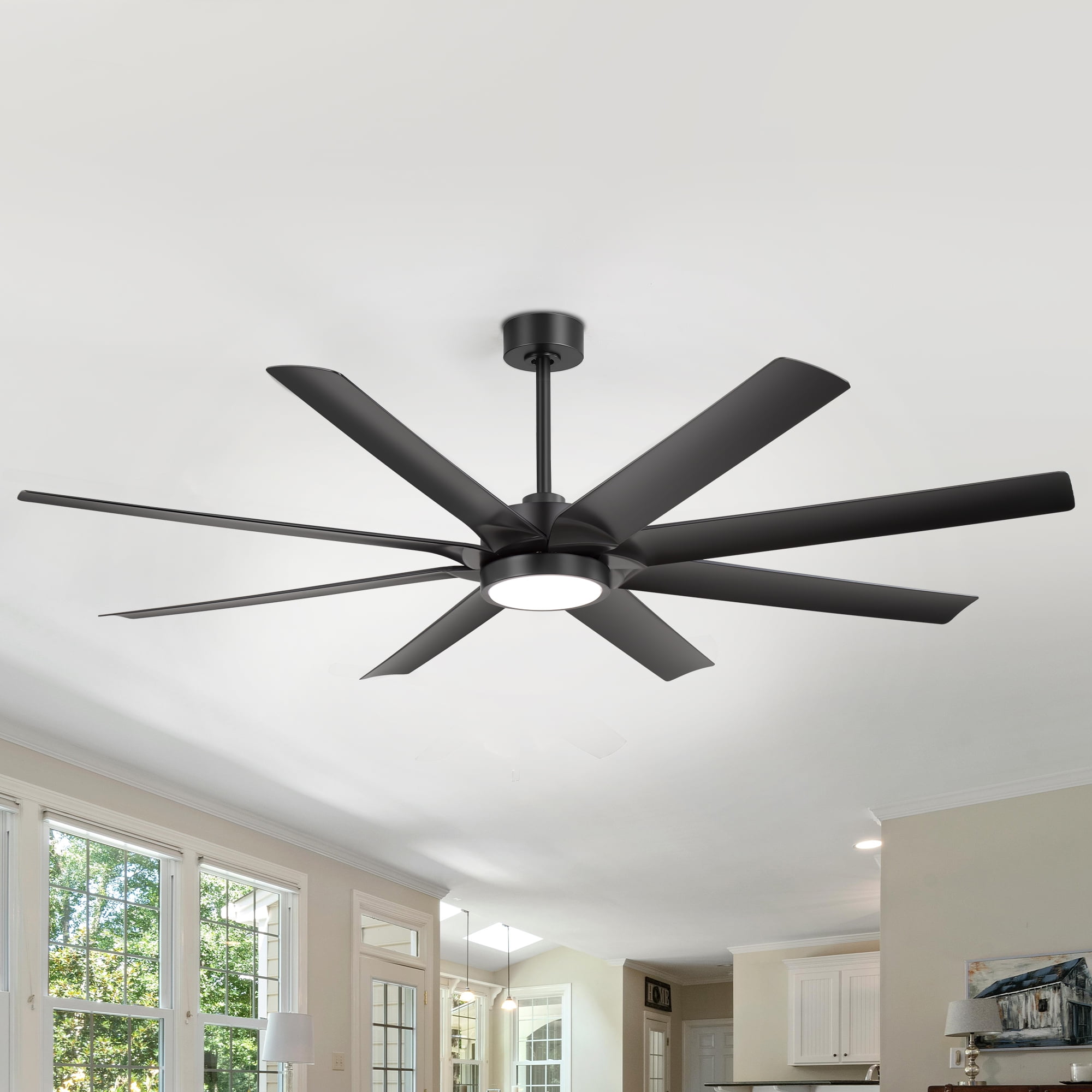 ALKAFY 72 Inch Ceiling Fan with Light and Remote Control, Large ...