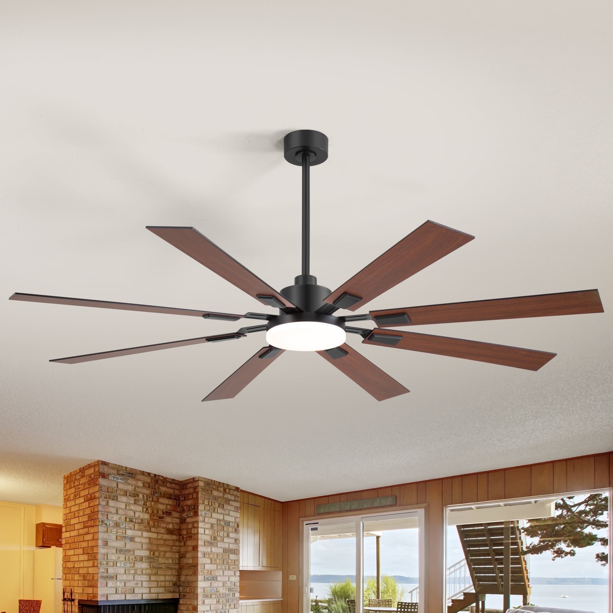 ALKAFY 72 Inch Industrial Ceiling Fan with Light and Remote, 8 ...