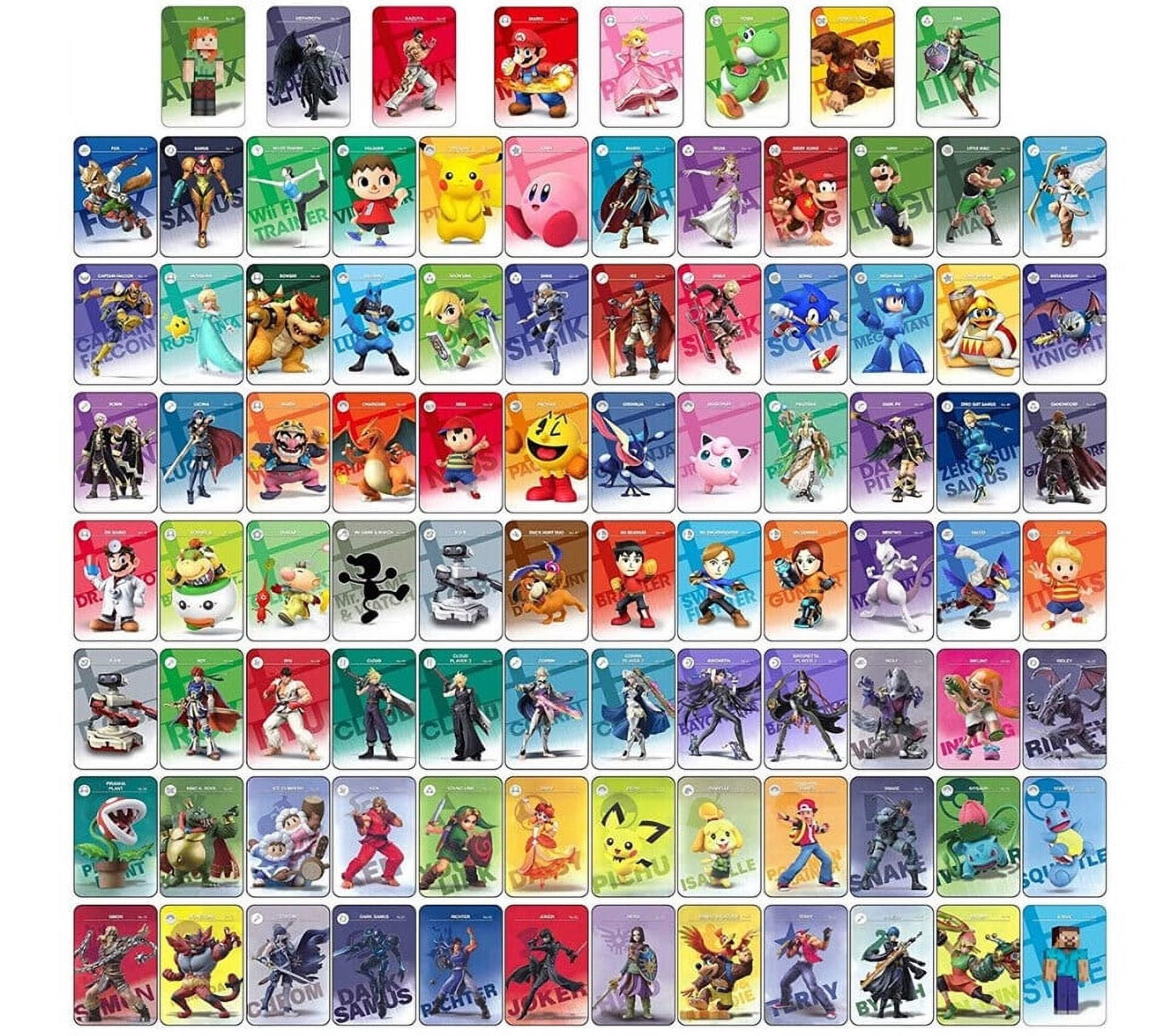 Tahiro Super Smash Bros Ultimate 94PCS PVC NFC Game Card Set for Switch Wii U