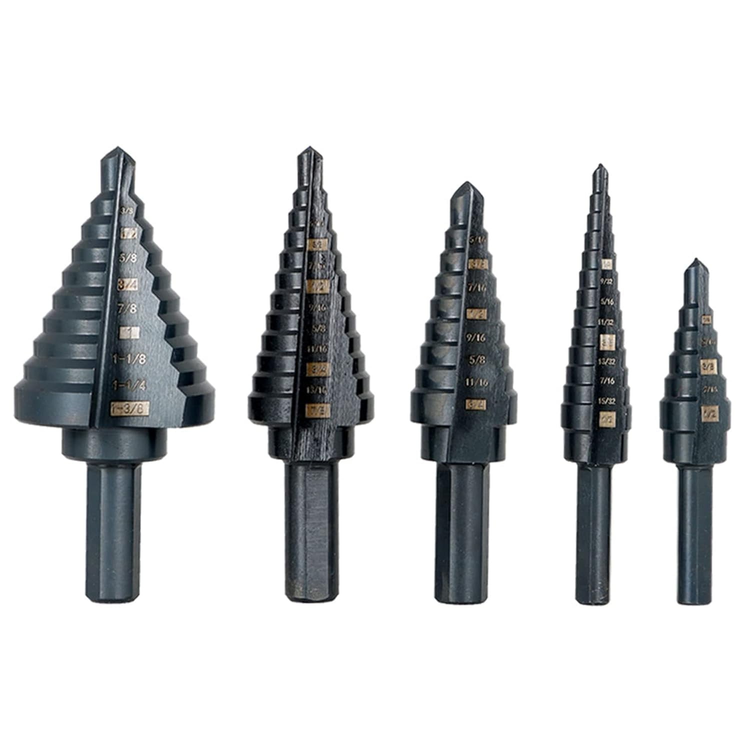 ALL-CARB 1/8 to 1-3/8 Inch Standard HSS Step Cone Drill Bit Step Drill ...