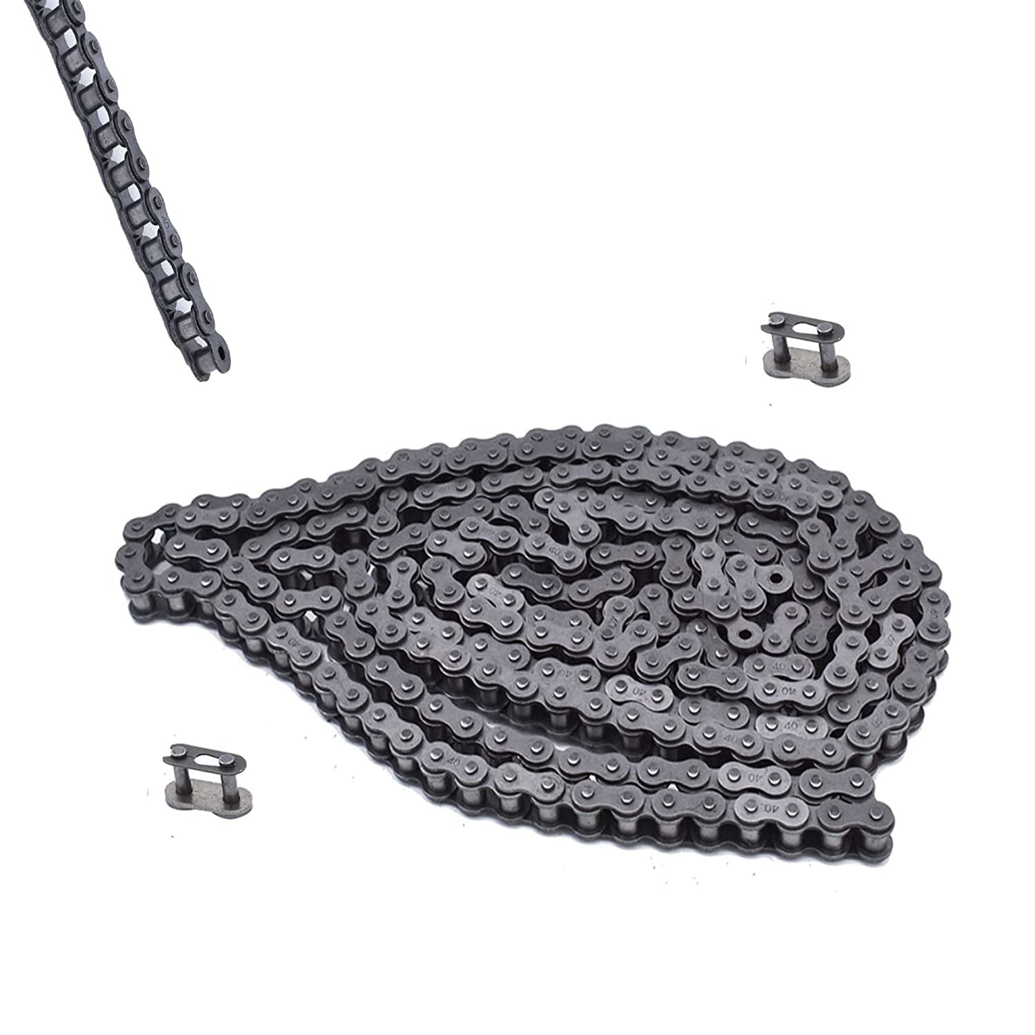 ALL-CARB 10 Feet 40 Roller Chain with 2 Connecting Links Fit for ...