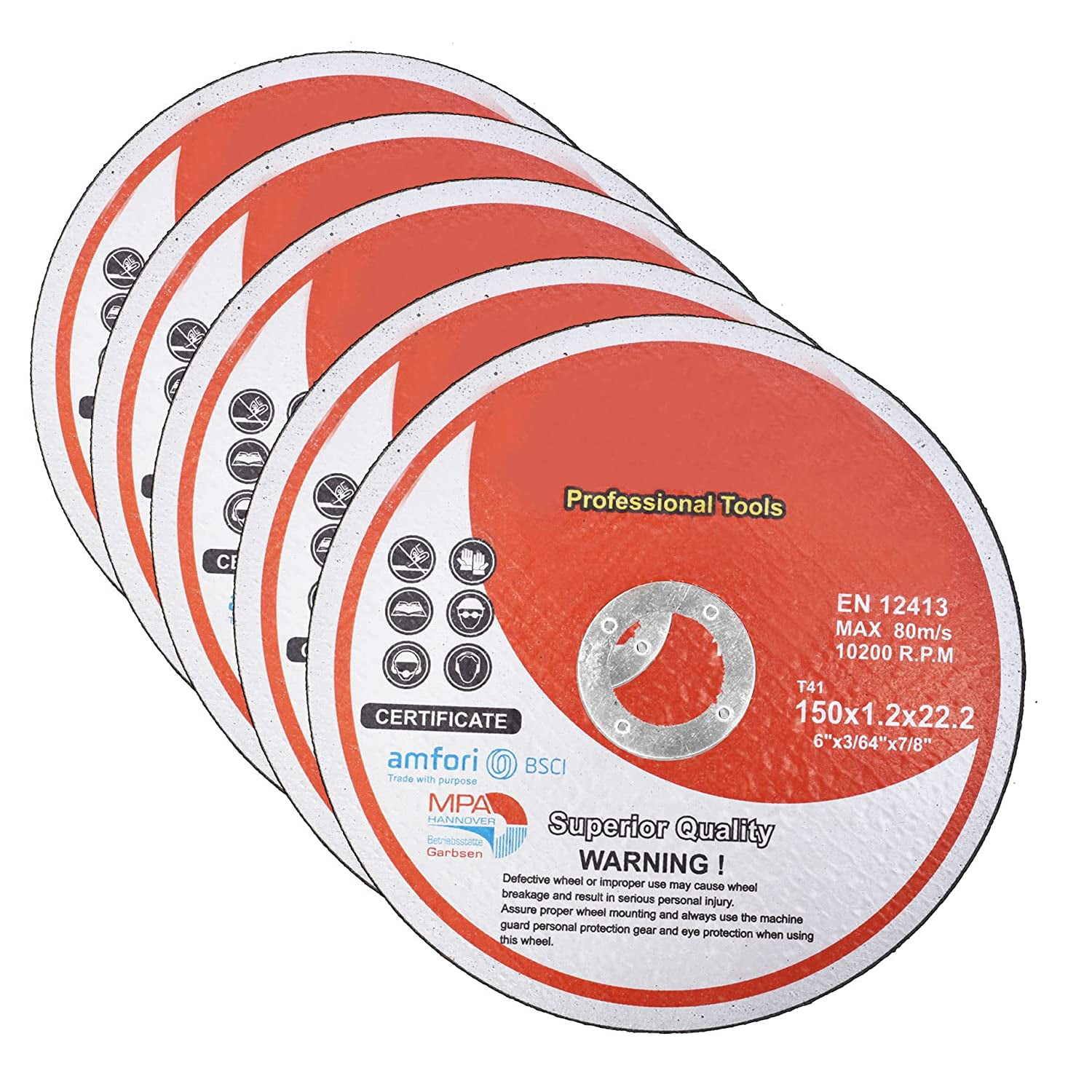 ALL-CARB 100 Pack Cut Off Wheel 6 Inch x 0.045 Inch x 7/8 Inch Metal and Stainless Steel Cutting ...