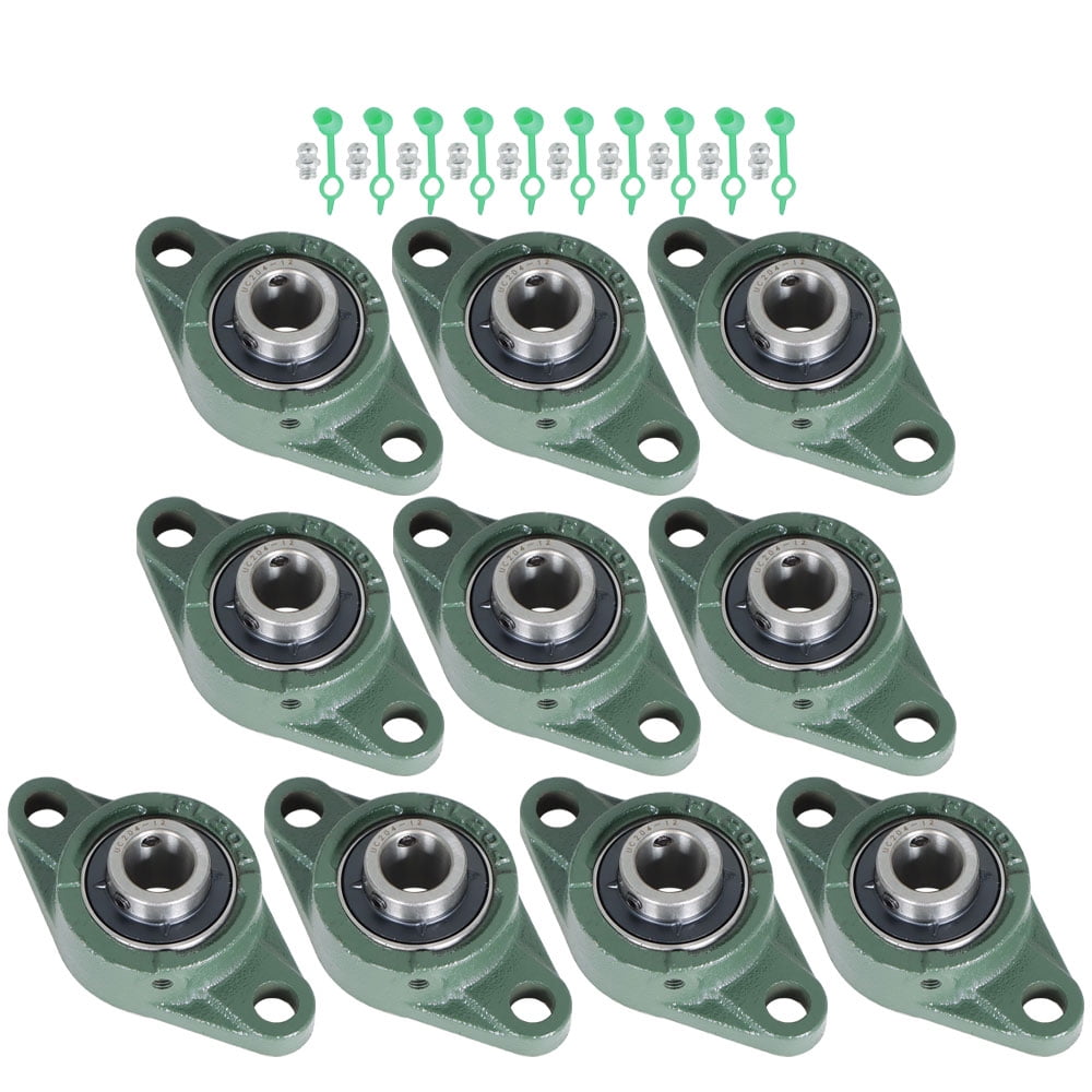 ALL-CARB 10PC UCFL204-12 Pillow Block Flange Bearing 3/4" Bore 2 Bolt Solid Base - Walmart.com