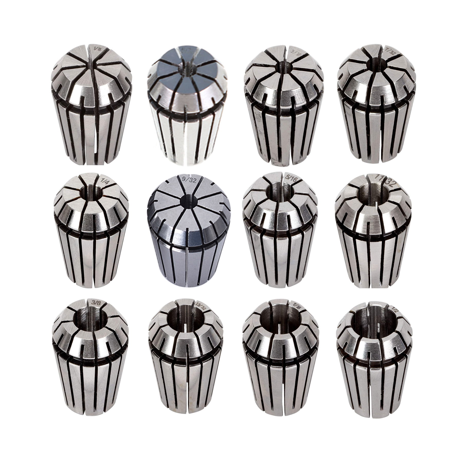 ALL-CARB 12Pcs Carbon Steel ER20 Spring Collet Set 1/8 - 1/2 Inch Fit ...
