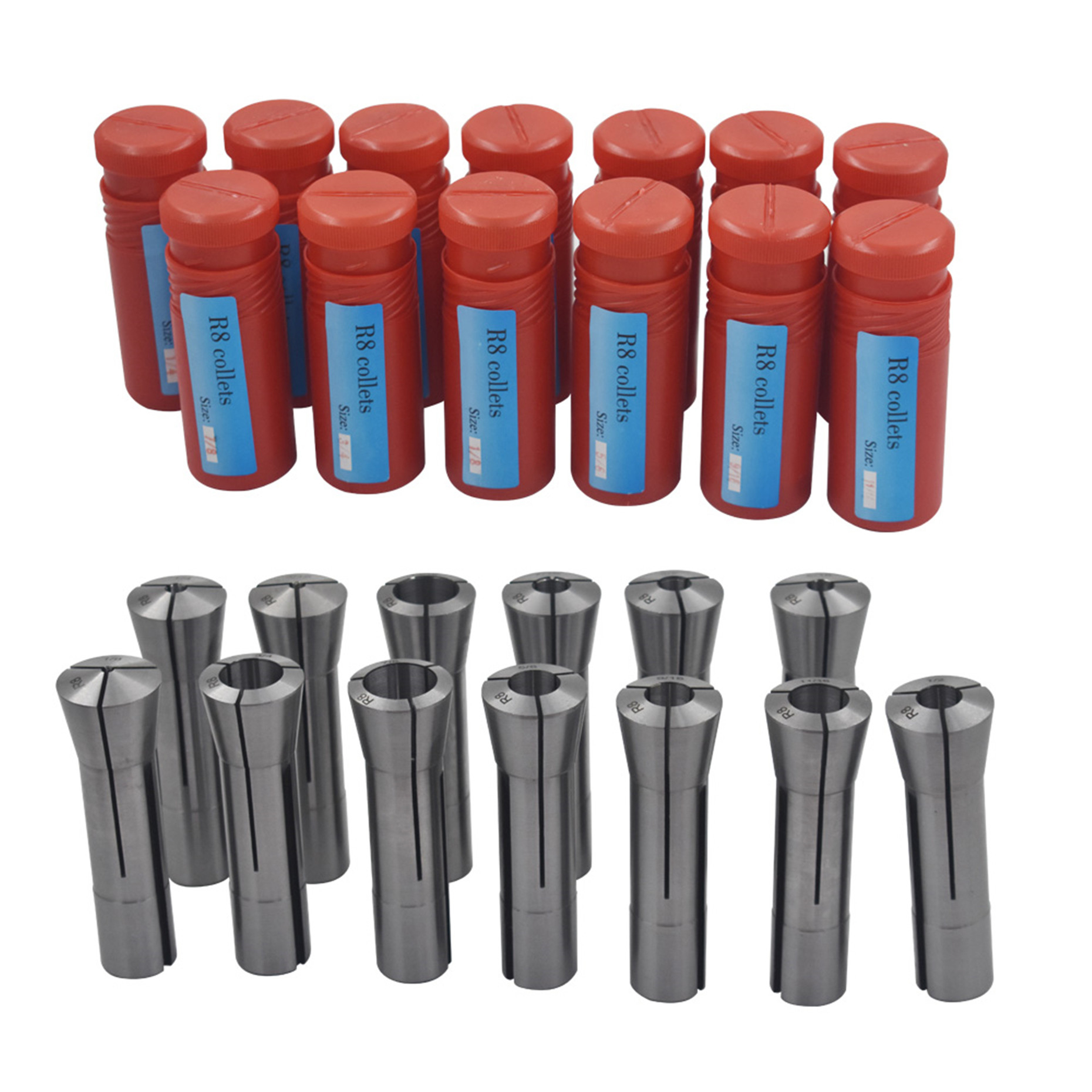 ALL-CARB 13-Pack Precision R8 Collets Set Mill Collets Set 1/8-7/8In ...