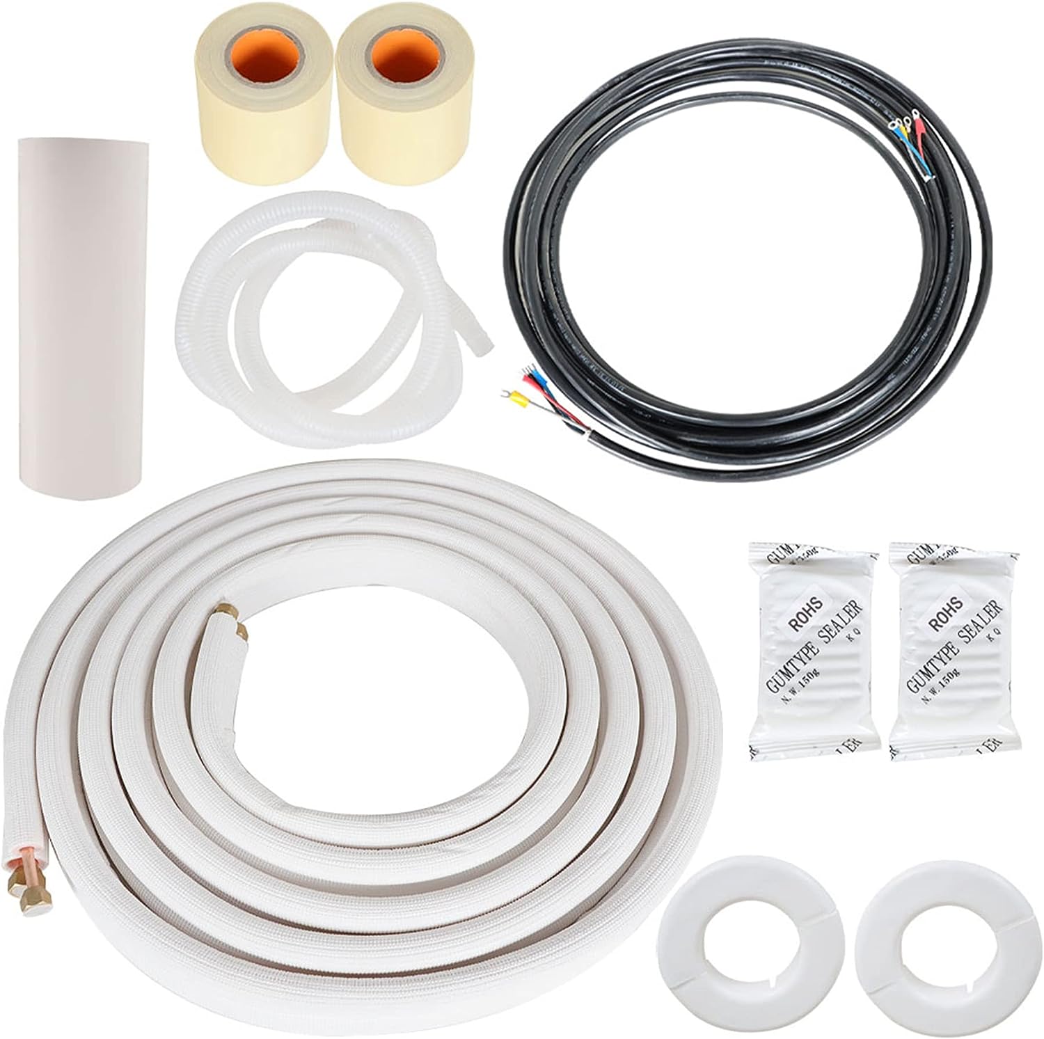 ALL-CARB 25FT 3/8" & 5/8" Air Conditioning Copper Tubing Hose Extension ...