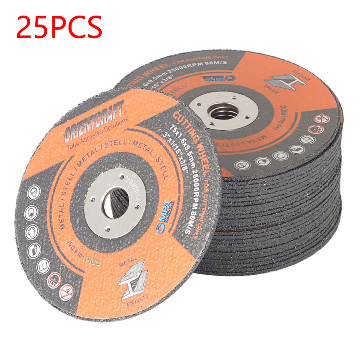 ALL-CARB 25Pcs 3" x1/16" x3/8" Metal and Stainless Steel Cut off Wheels ...