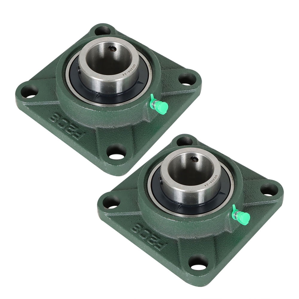 ALL-CARB (2Pcs )1-1/2" Bore UCF208-24 Pillow Block Flange Bearing 4 Bolt Solid Base,US - Walmart.com