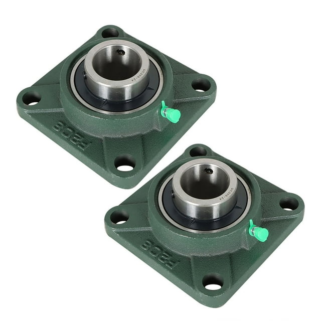 ALL-CARB (2Pcs )1-1/2" Bore UCF208-24 Pillow Block Flange Bearing 4 Bolt Solid Base,US - Walmart.com