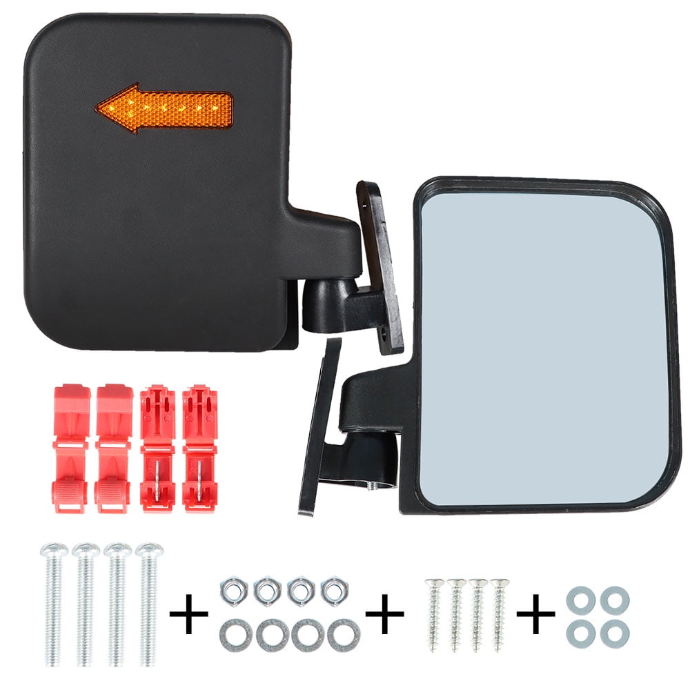 ALL-CARB 2pcs Golf Cart Side Mirrors Rear View Mirrors LED for Club Car ...