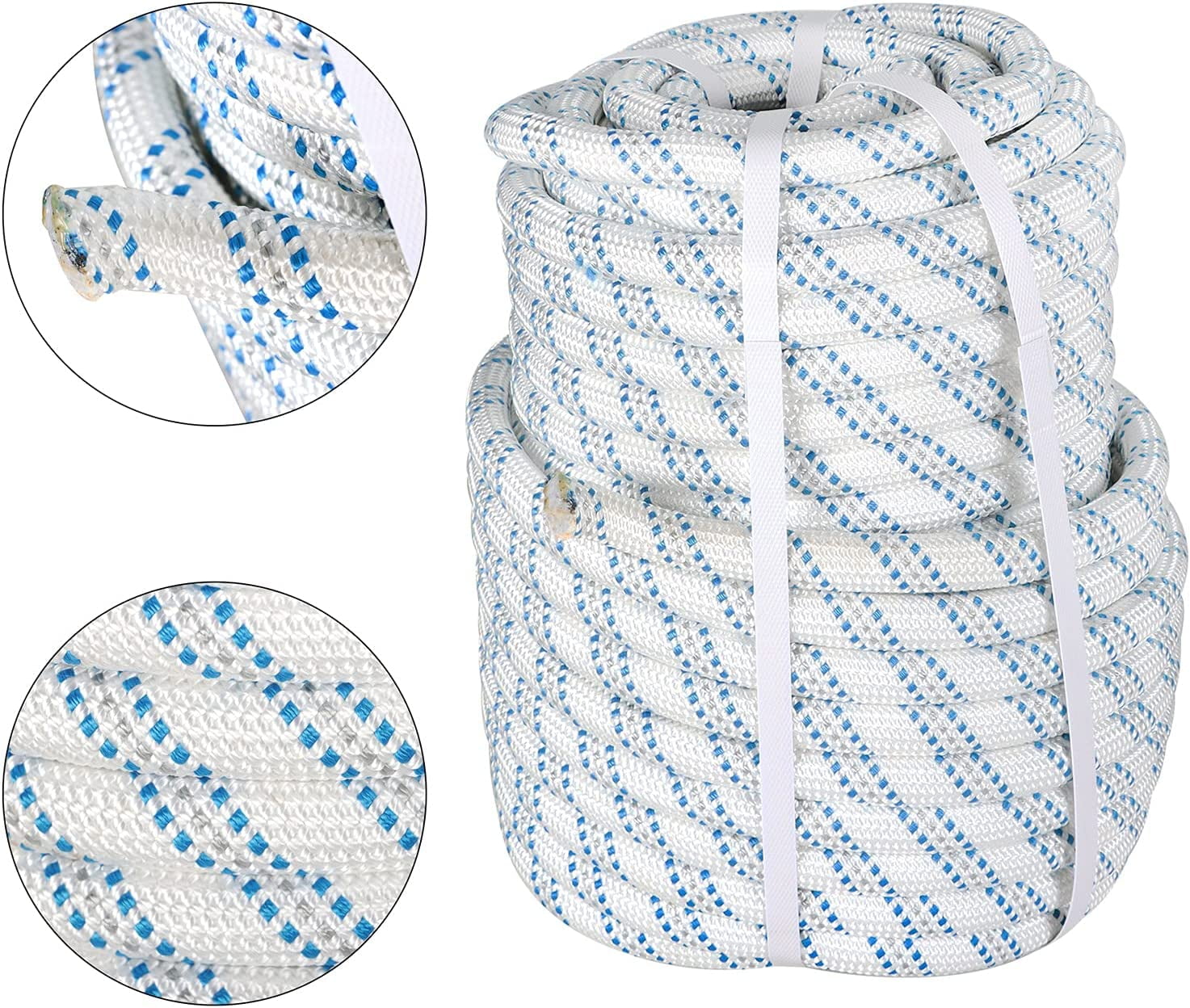 ALL-CARB 3/4In x 150FT Double Braid Polyester Arborist Bull Rope Tree ...