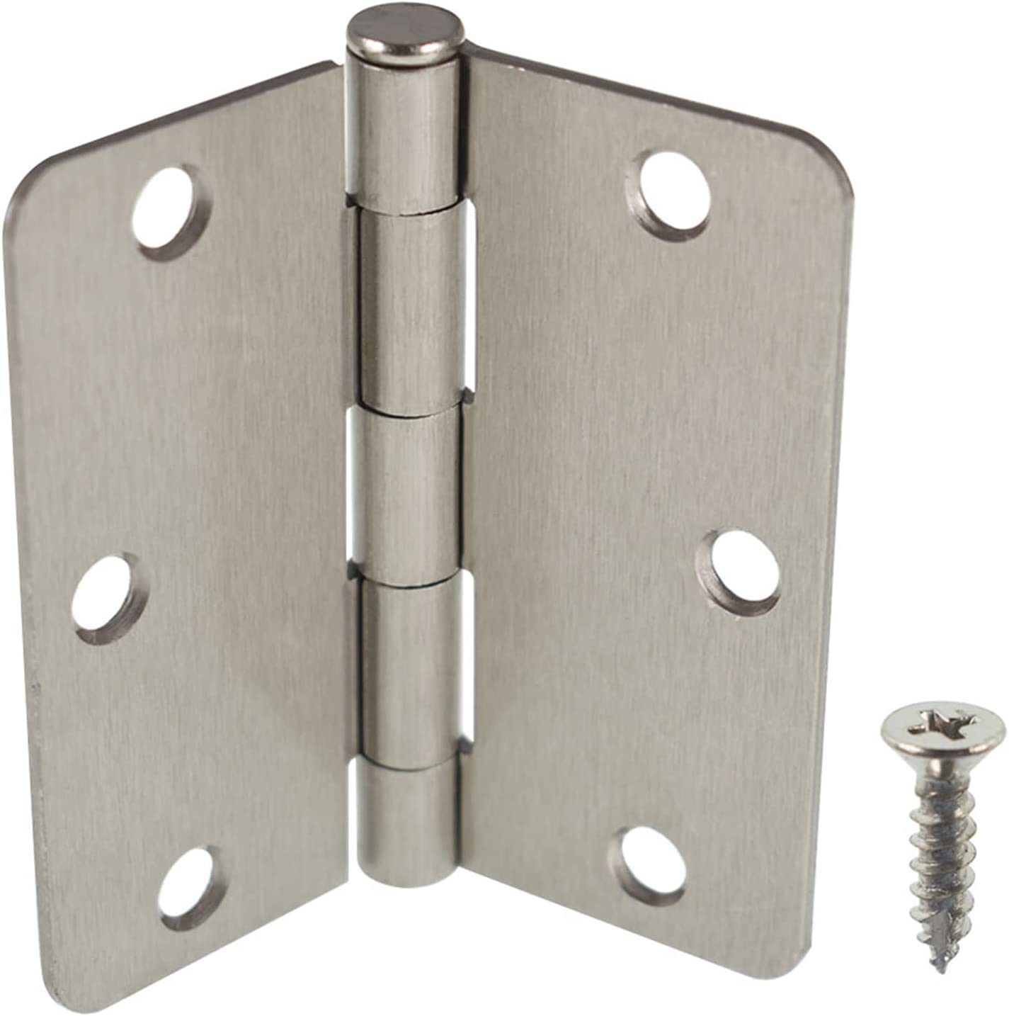 ALL-CARB 3.5 x 3.5inch Satin Nickel Door Hinge 30 PCS, 1/4 Radius ...