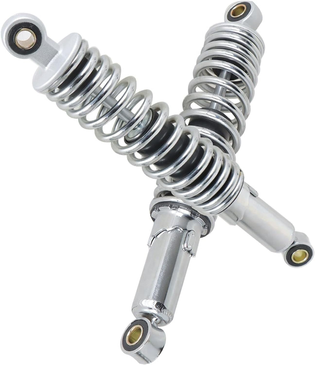 ALL-CARB 320mm Silver Chrome Universal 12.5” Rear Shock Absorbers ...