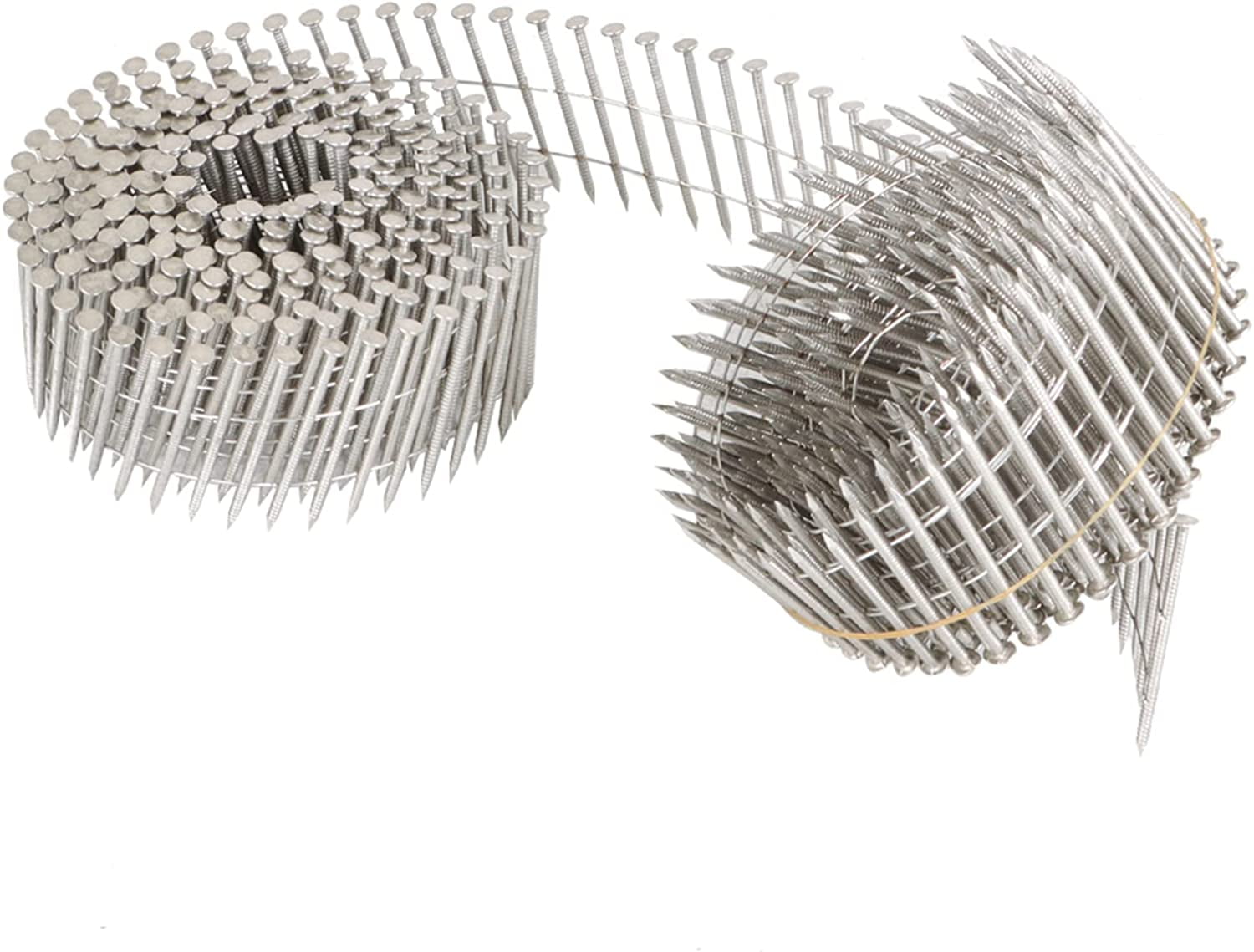 ALL-CARB 3600 Count 2-1/2 Inch Stainless Coil Siding Nails 15 Degree ...