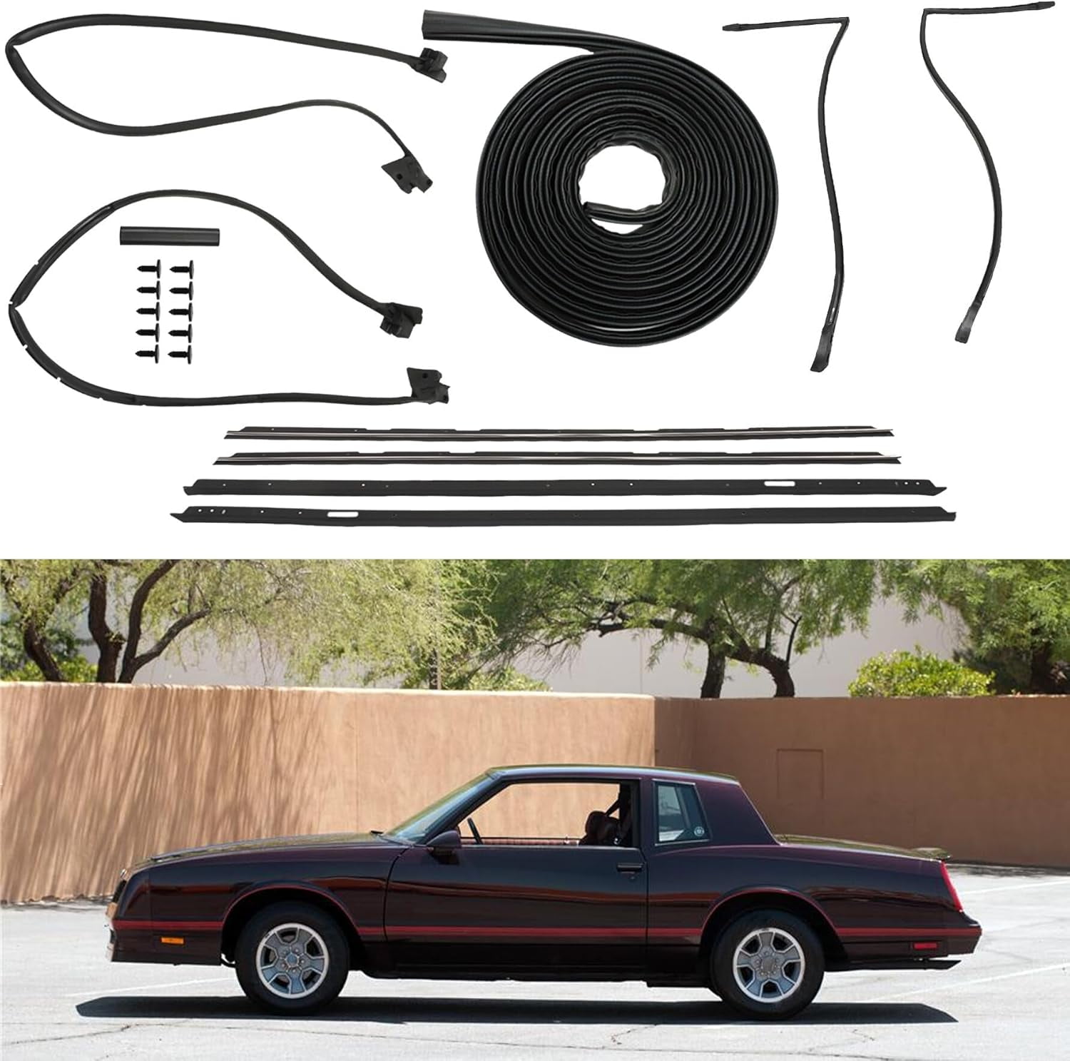 ALL-CARB 9PCS Roof Rail Window Door Trunk Seal Weatherstripping Kit ...