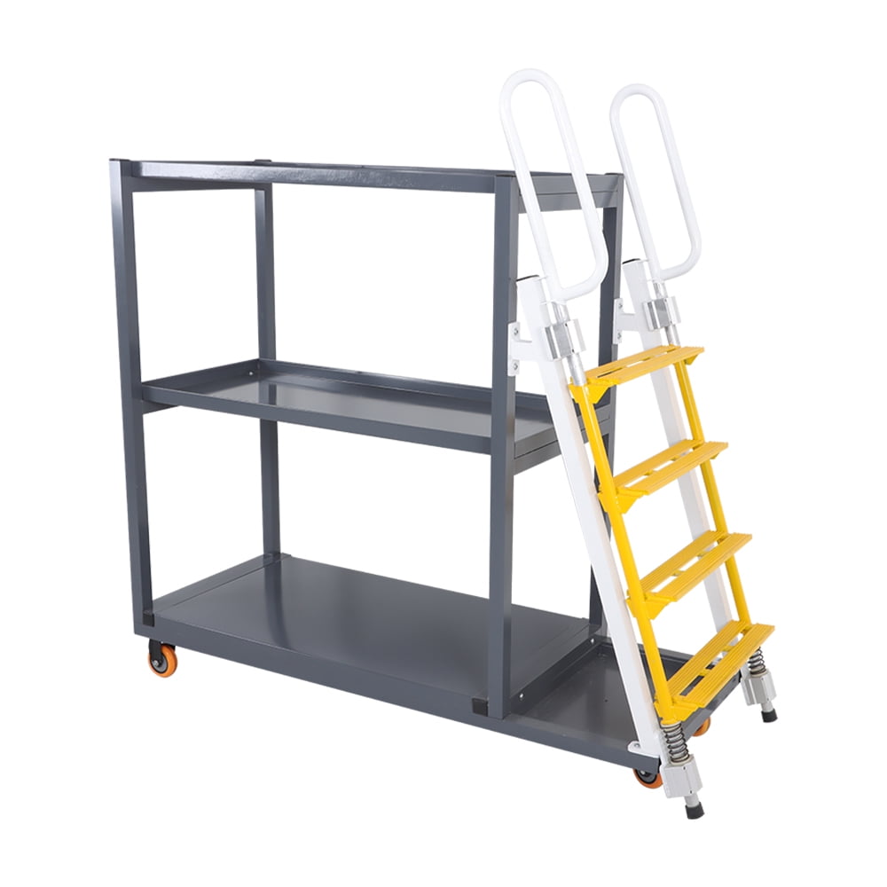 ALL-CARB Aluminum Picking Ladder Cart Logistics Sorting Mobile Working ...