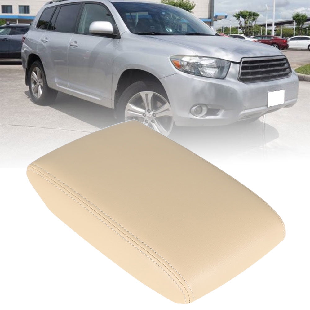 ALL-CARB Beige Leather Front Center Console Cover Armrest Lid ...