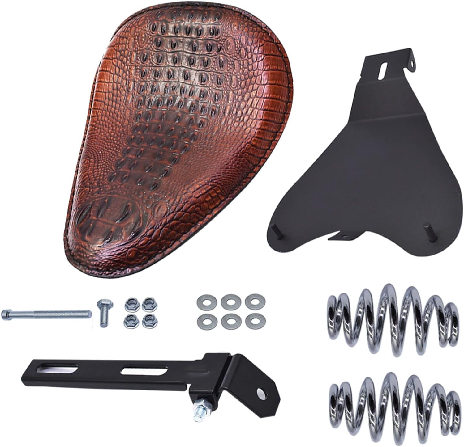 ALL-CARB Brown Pu Leather Motorcycle Solo Seat Spring with Base Plate ...