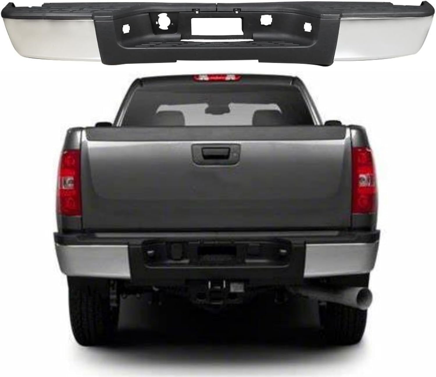 ALL-CARB Chrome Rear Bumper Replacement for Silverado Sierra 1500 2007 ...