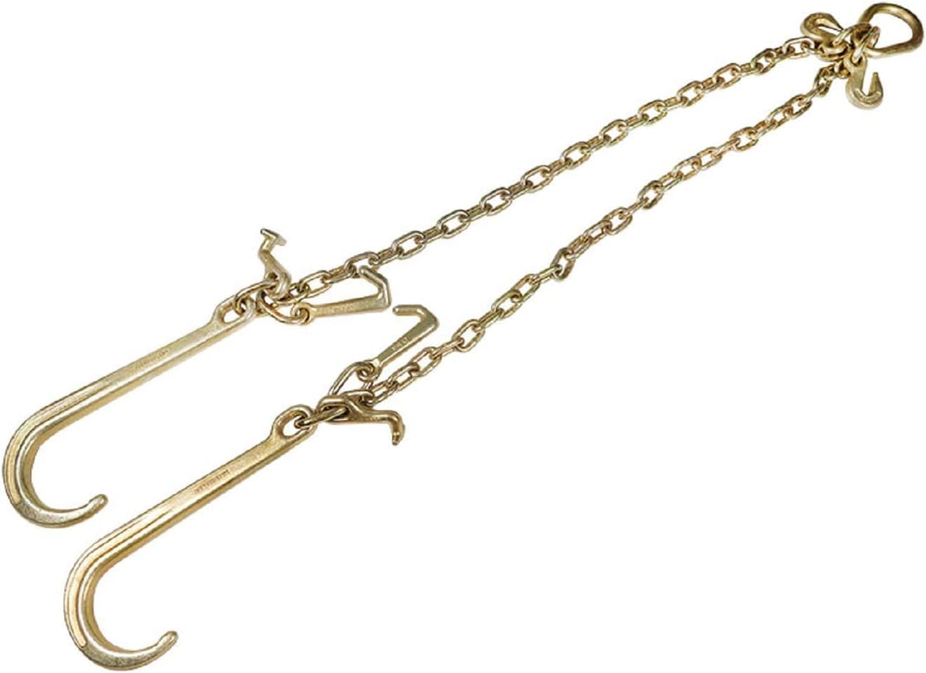 All-Carb G70 5/16in x 3ft V-Chain Bridle, 15in/8in J-Hook Tow Chain, T ...