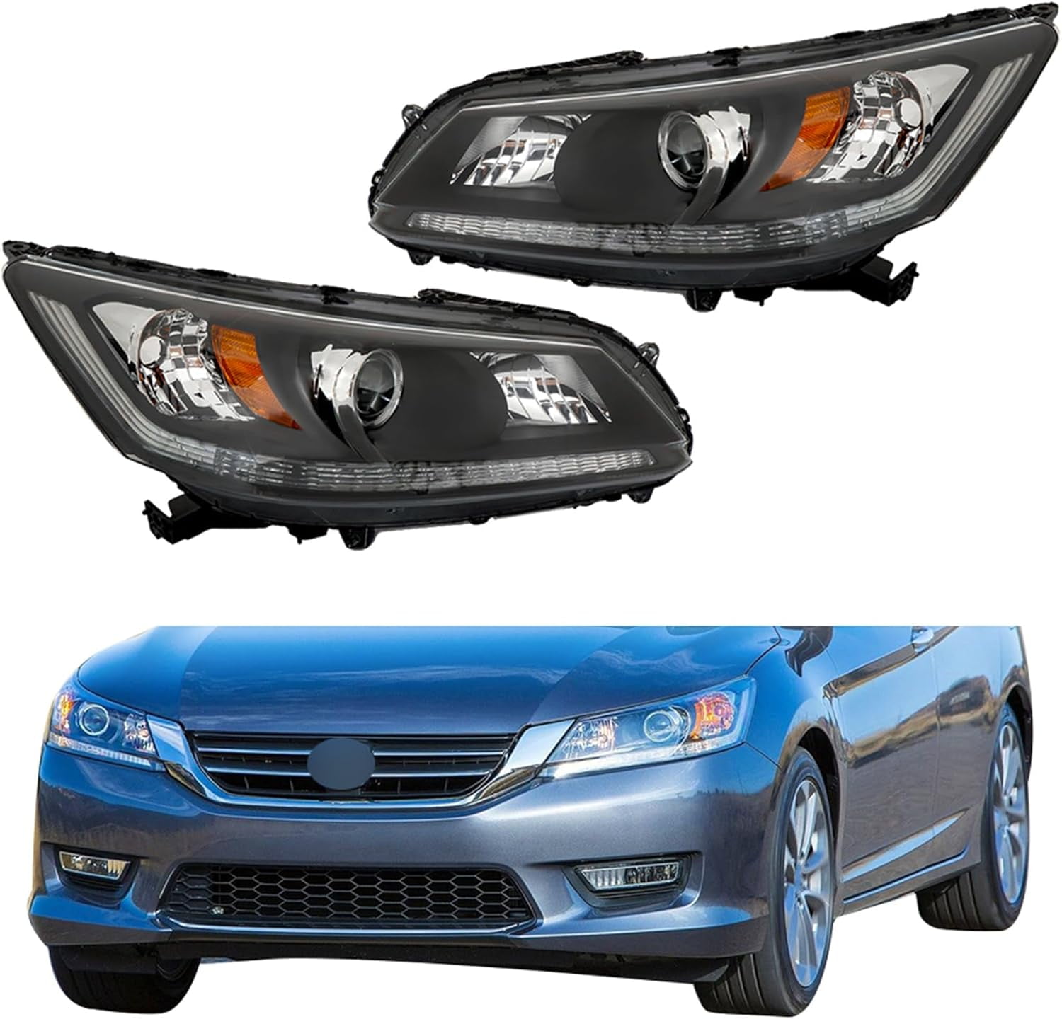ALL-CARB Headlamps Assembly Replacement for Accord 2013-2015 4-Door ...