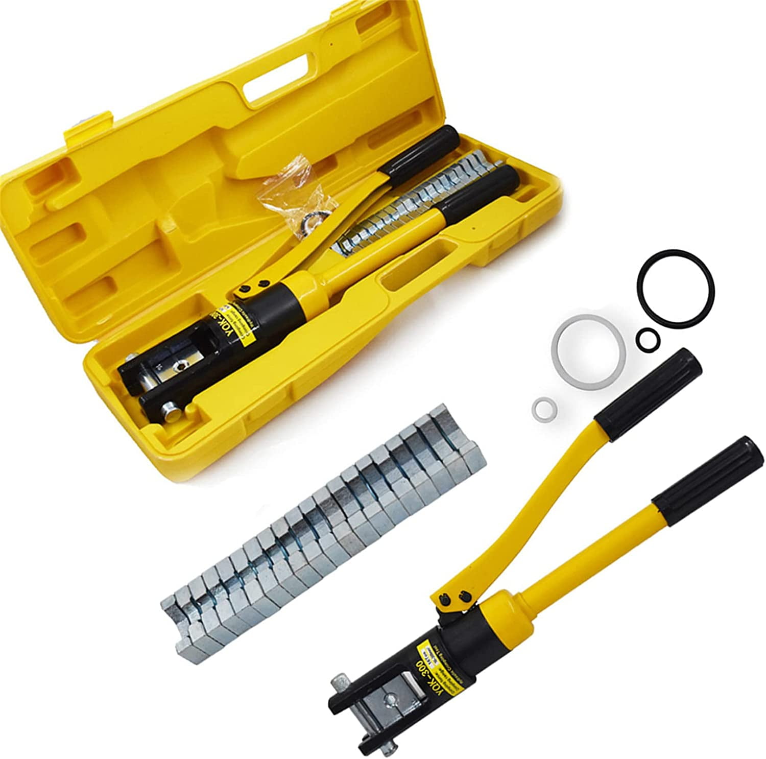 ALL-CARB Hydraulic Wire Terminal Crimper with 11 Dies for Crimping ...