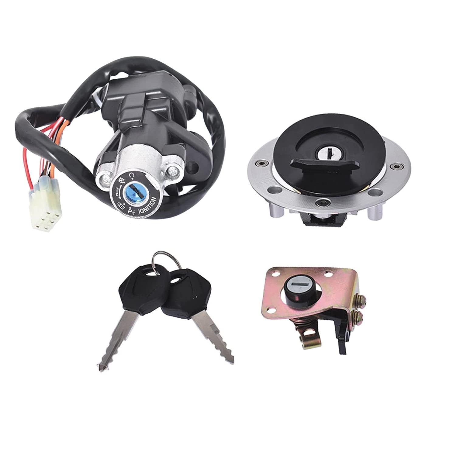 ALL-CARB Motorcycle Ignition Switch with Fuel Fill Cap Seat Lock ...
