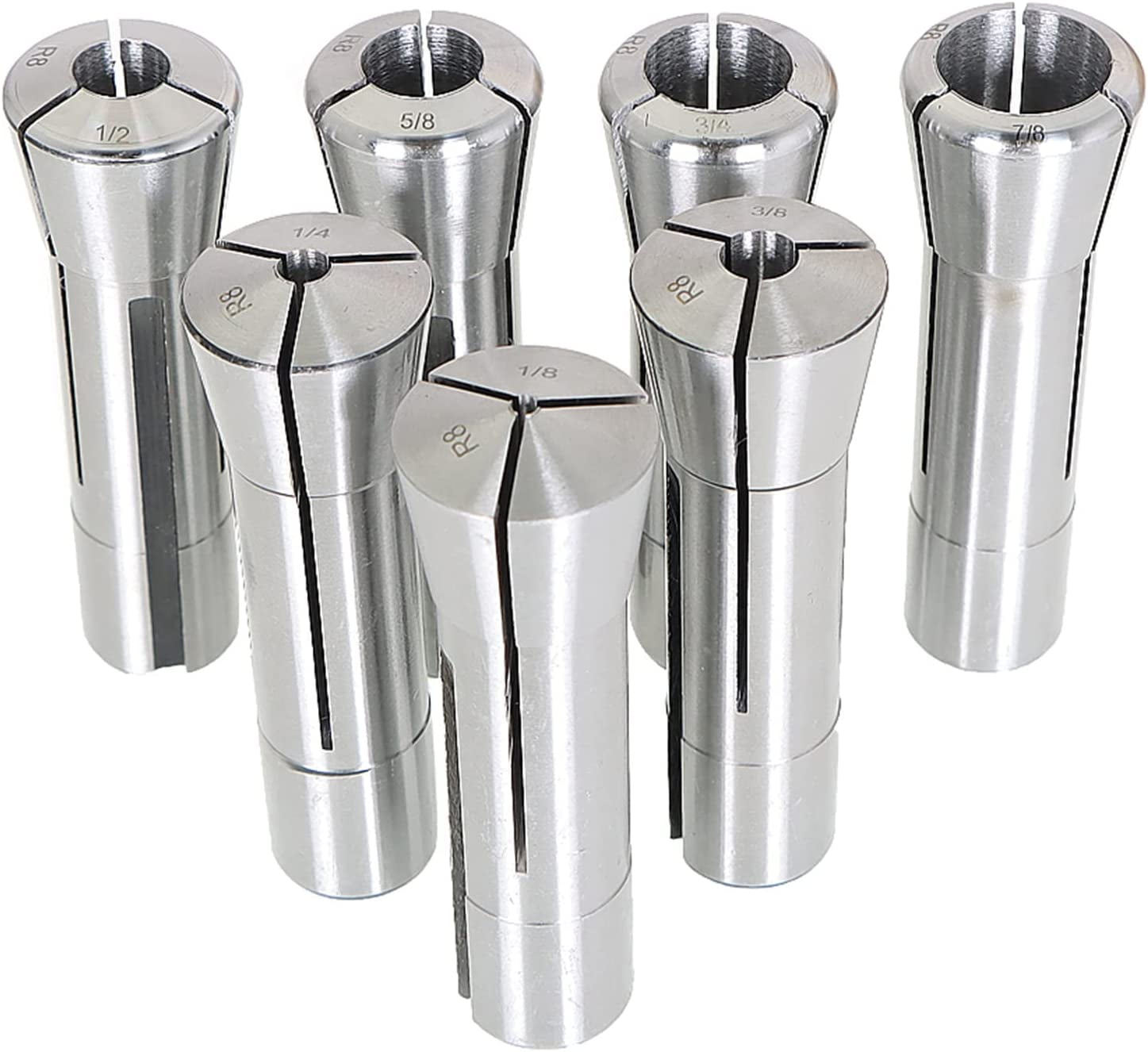 ALL-CARB R8 Collet Set 1/8-7/8 Inch Fit for Various R8 Mill Spindle ...