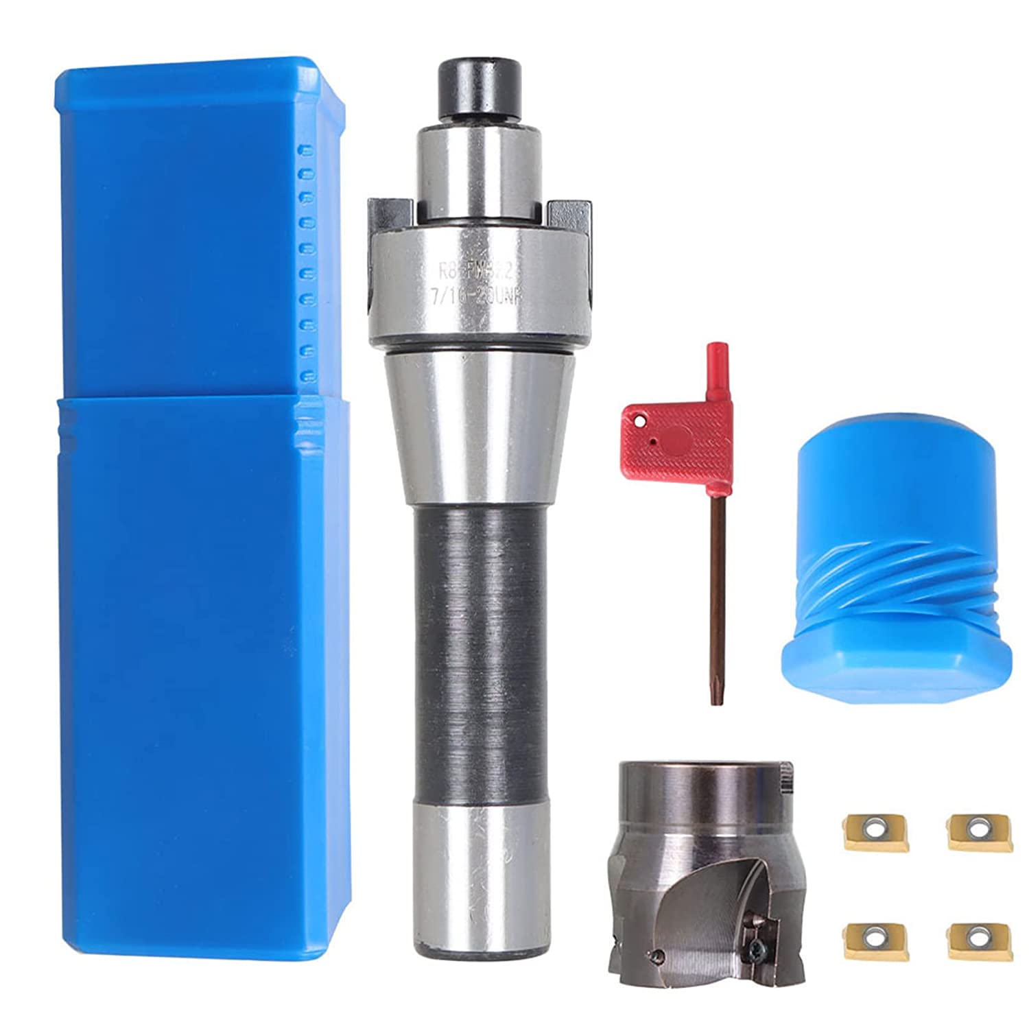 ALL-CARB R8 FMB22 Shank Face Mill Arbor and 400R 50MM CNC End Milling ...