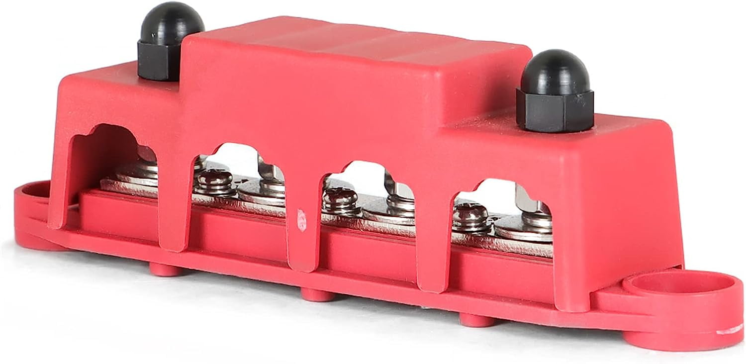 ALL-CARB Red 4 Post Busbar Bus Bar Power Distribution Block 12V 250A ...