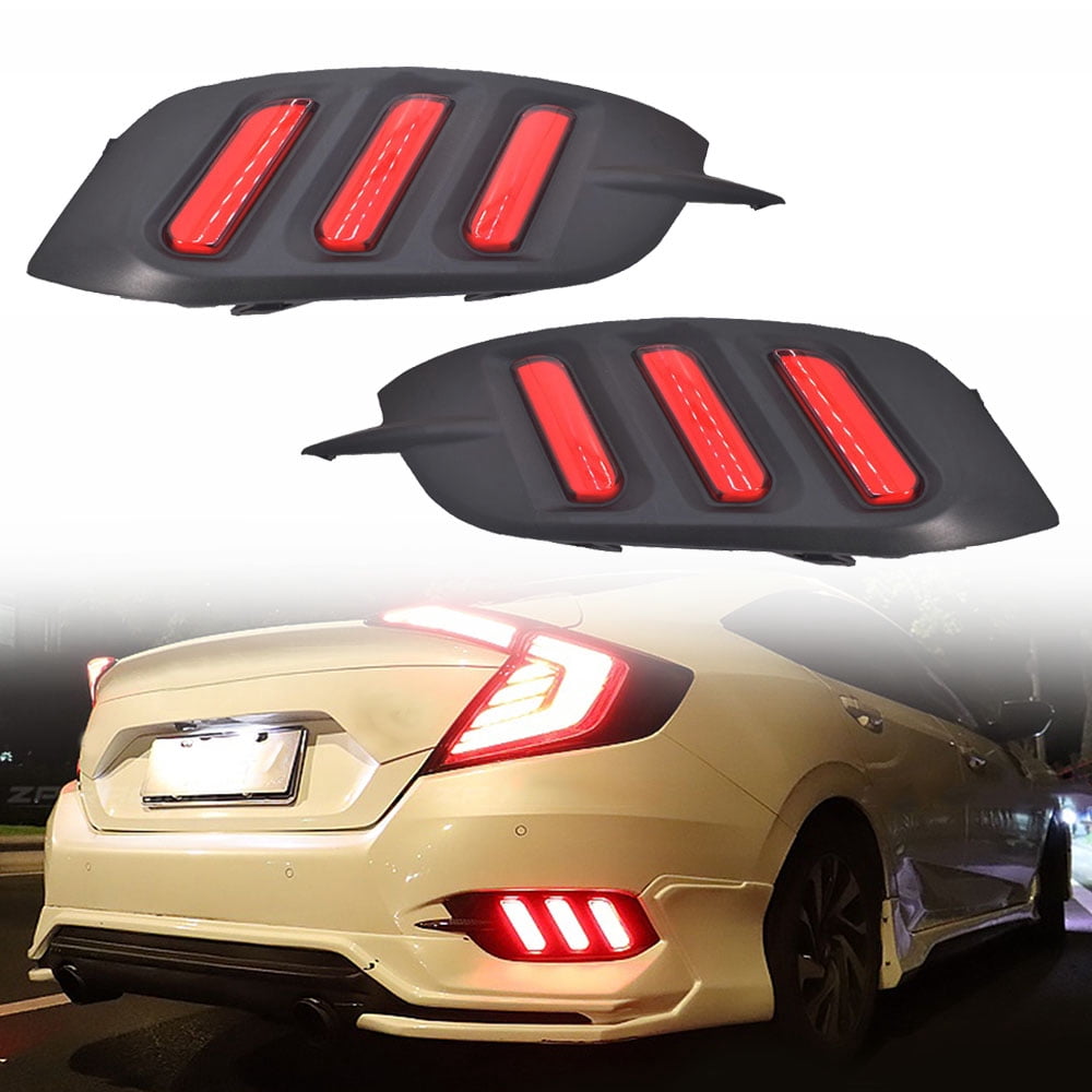 ALL-CARB Red LED Rear Bumper Tail Brake Light Lamp LED Bumper Reflector ...