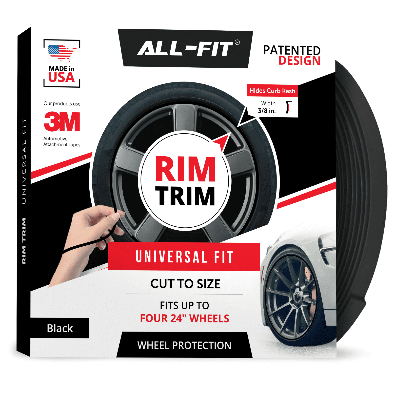 ALL-FIT Rim Trim Wheel Protection Strips Prevent Curb Rash and ...