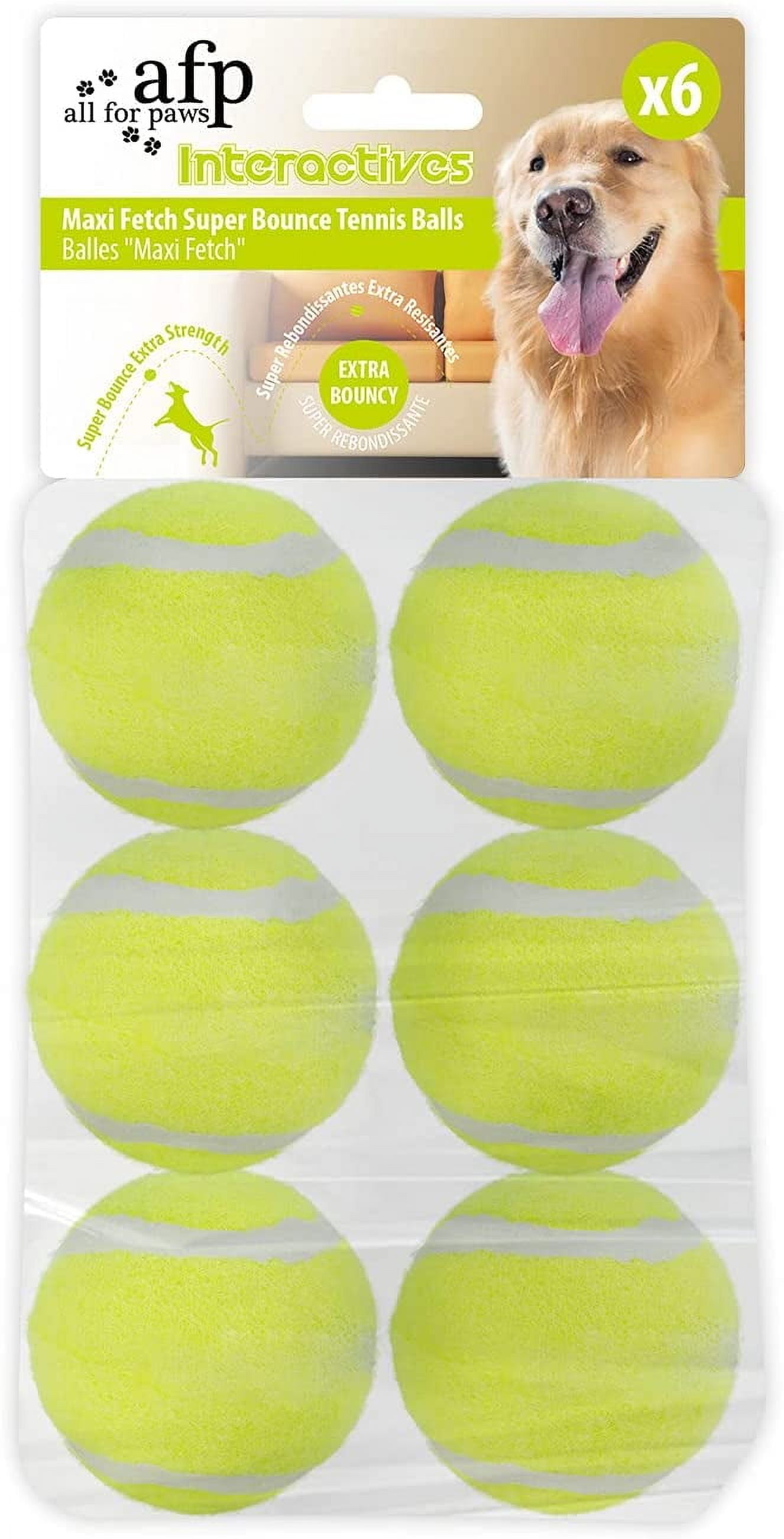 ALL FOR PAWS Interactive Super Bounce Tennis Balls Dog Toy, Pet Safe ...
