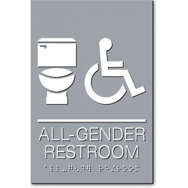 ALL GENDER RESTROOM Accessible Toilet Sign-Gray / White (1 Unit ...