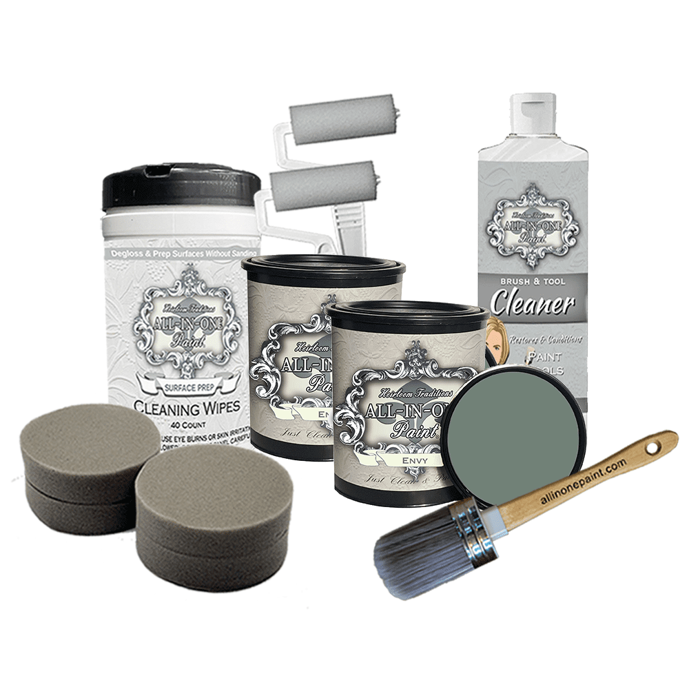 ALL-IN-ONE Paint, 2 Quart Cabinet Paint Bundle and Tool Kit - Envy - Walmart.com