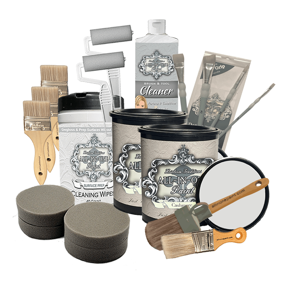 ALL-IN-ONE Paint, 2 Quart Deluxe Cabinet Paint Bundle and Tool Kit ...