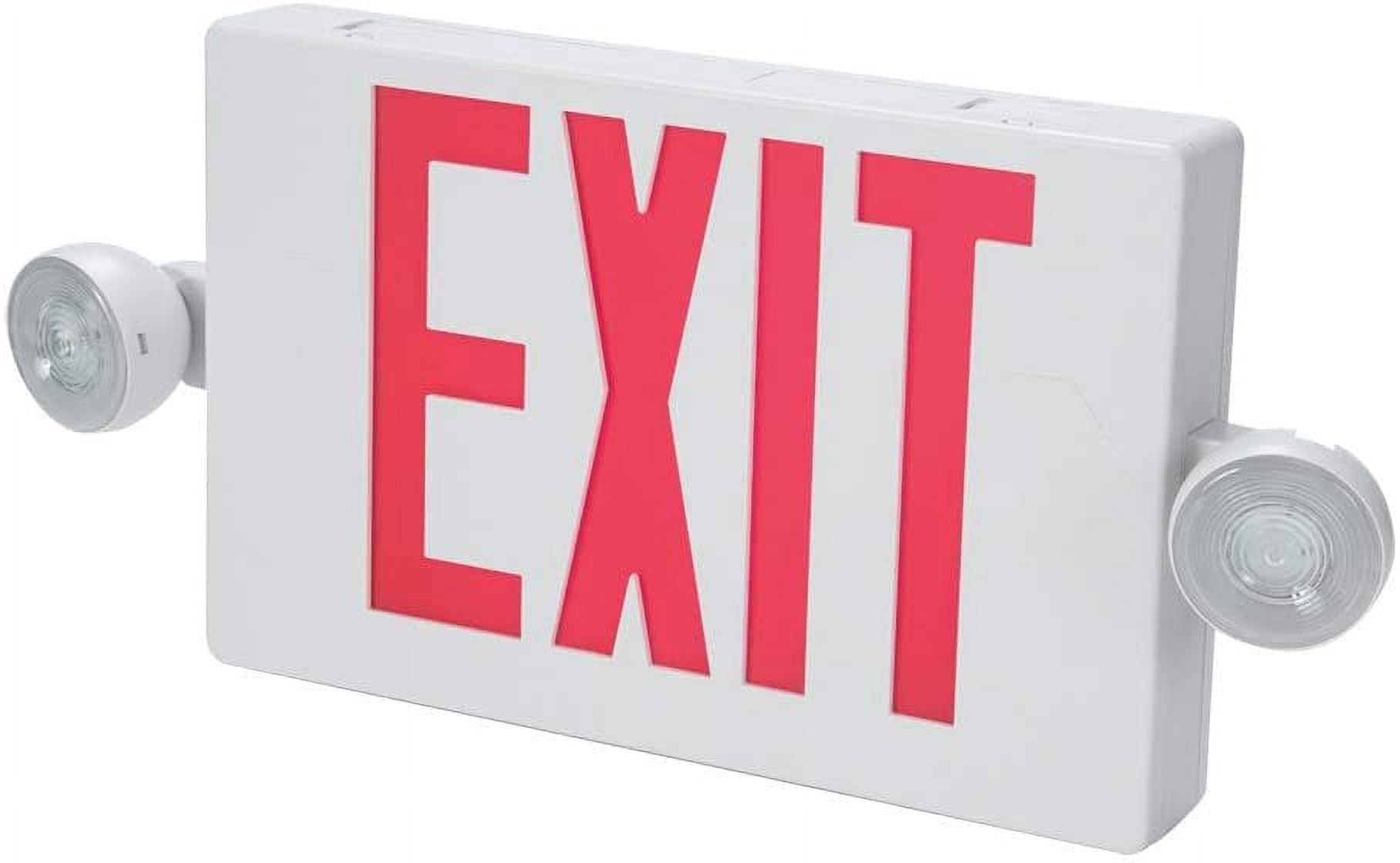 ALL-PRO Emergency APC7R Combo Unit LED-Exit Sign with Dual Lights, Red ...