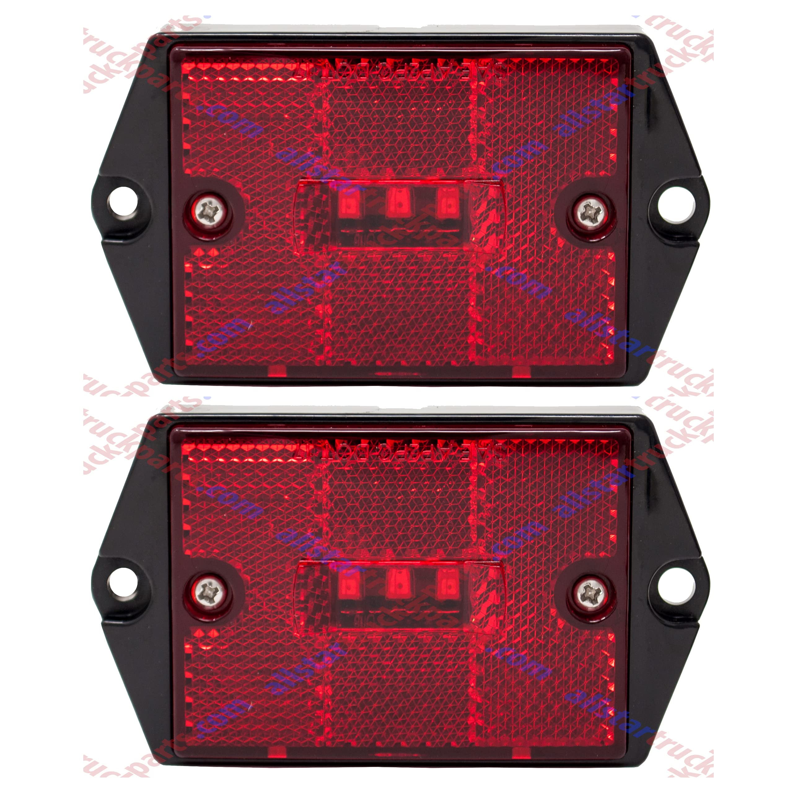 [ALL STAR TRUCK PARTS] MMF7 Square Red/Amber 3-LED Marker Light ...