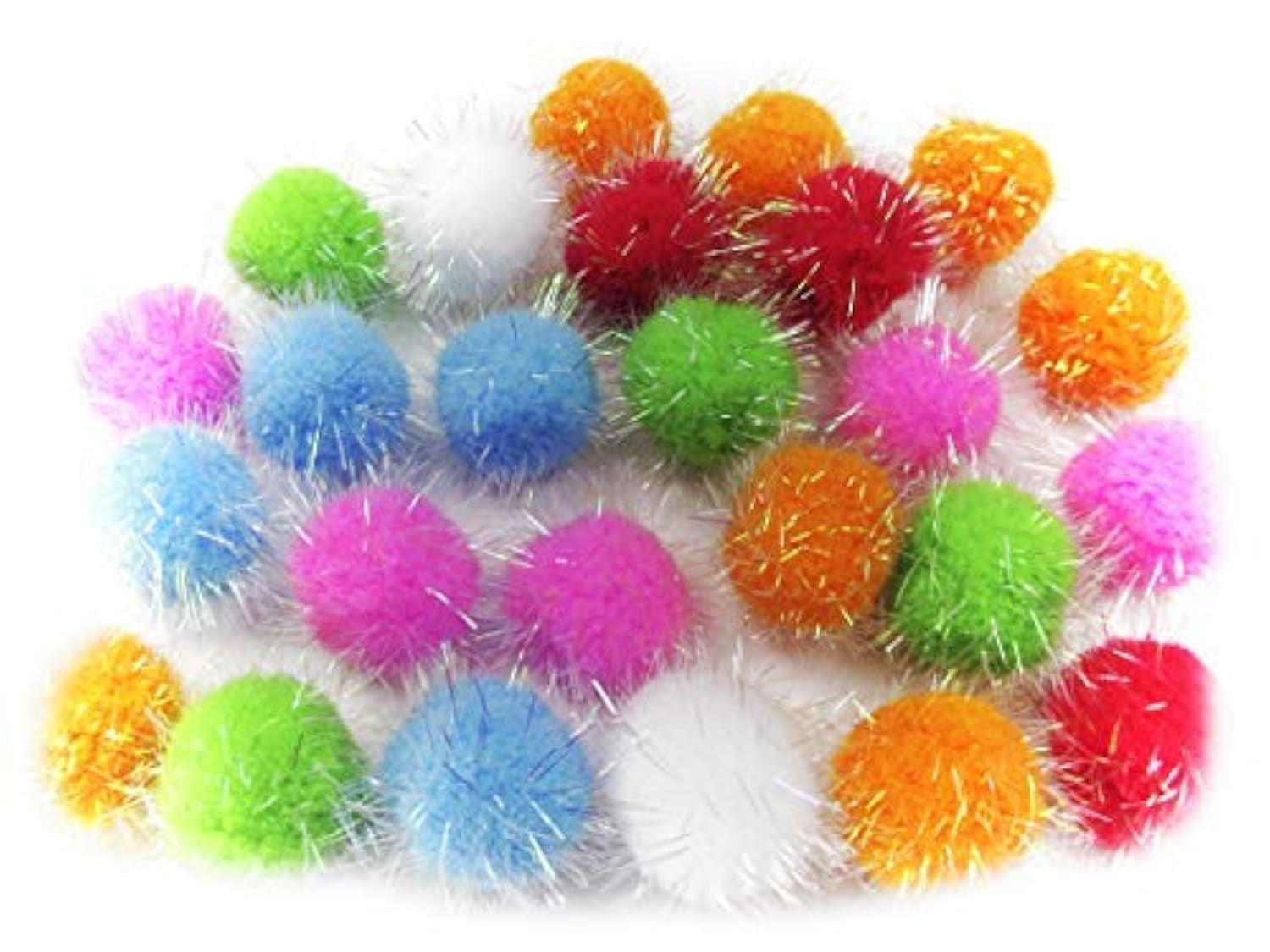ALL in ONE Assorted STF9 Color Glitter Sparkle Pom Poms for Craft DIY ...