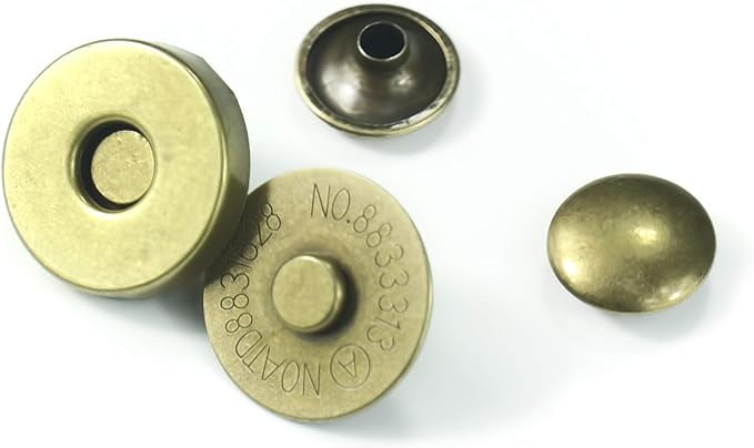 ALL in ONE Magnetic Snaps Purse Double Rivet Closures Round Clasp Stud ...