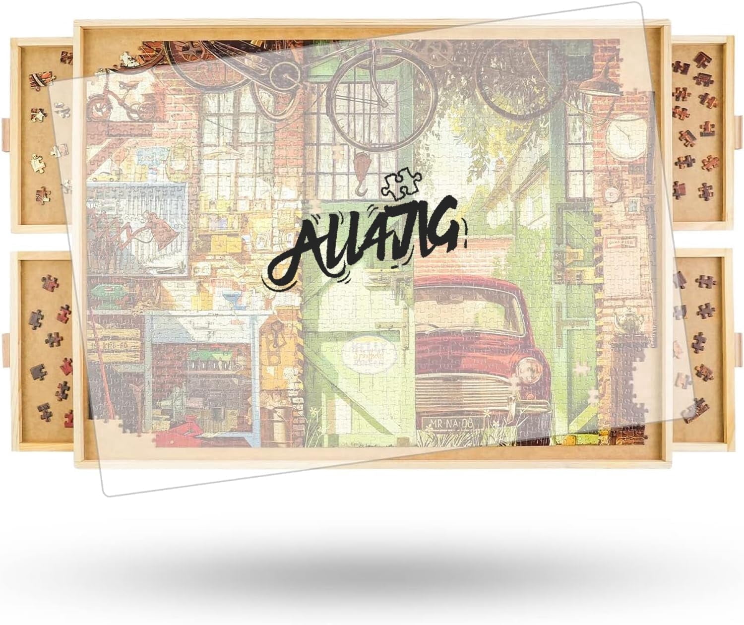 1500 Pieces Rotating Puzzle Board with 4 Drawers and Cover,25"x34 ...